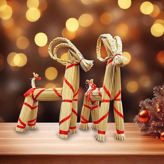 Dserhfy Christmas Straw Ornaments 16.1inch Tall Swedish Straw-Woven ...