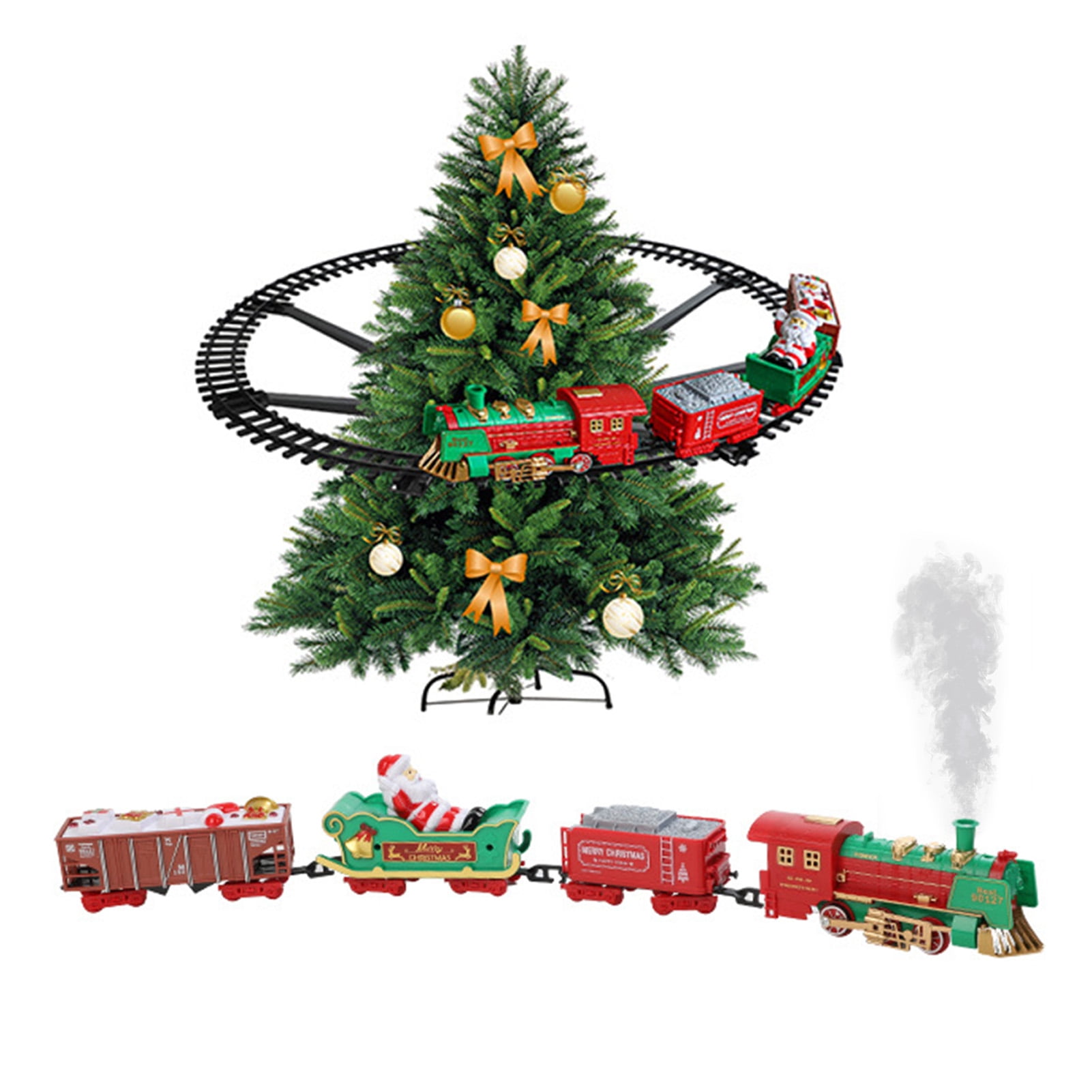 Dserhfy Christmas Train Set Electric Toy Train Xmas Tree Decoration ...