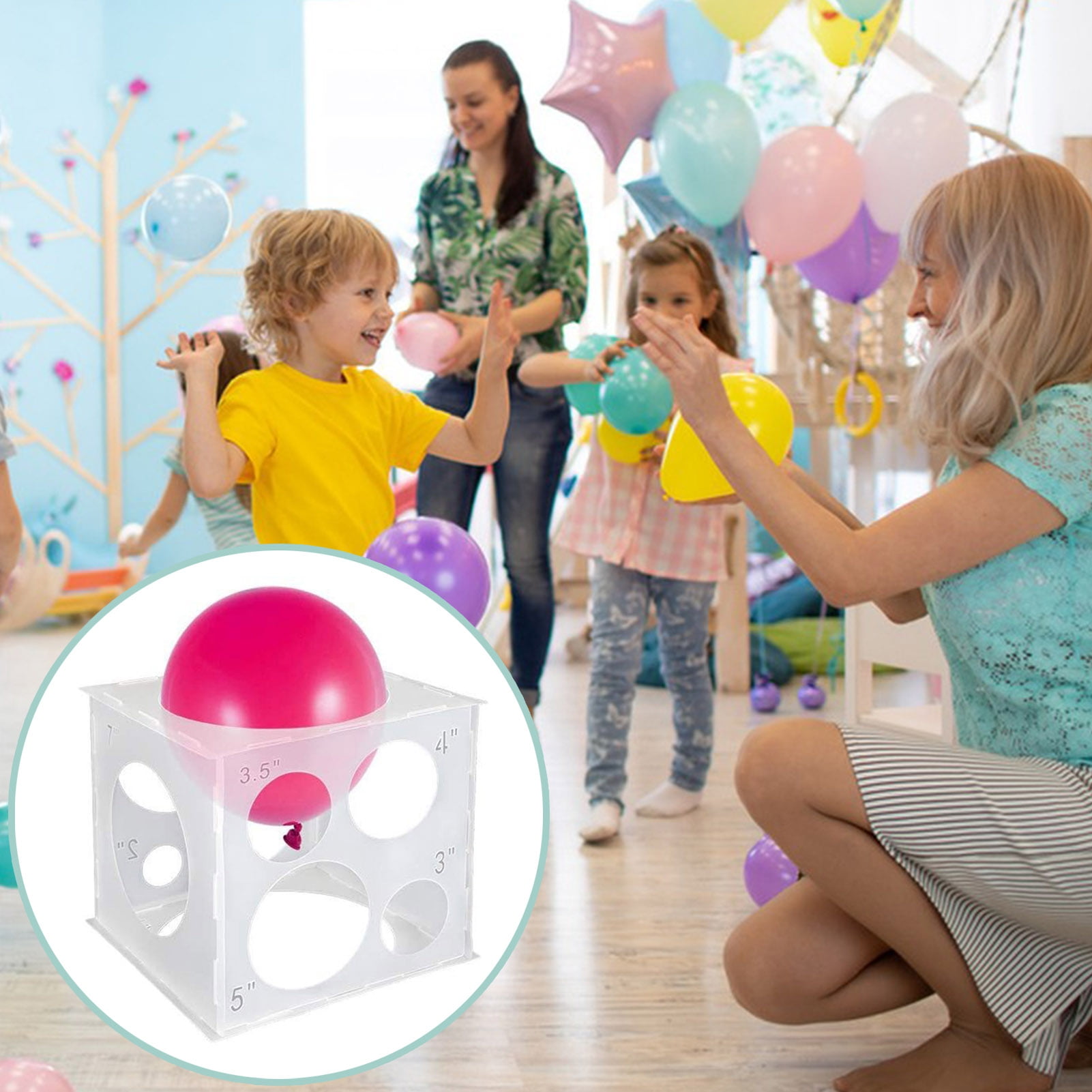 Dserhfy Collapsible Plastic Balloon Sizer Box Cube Measure with Ease 11 ...