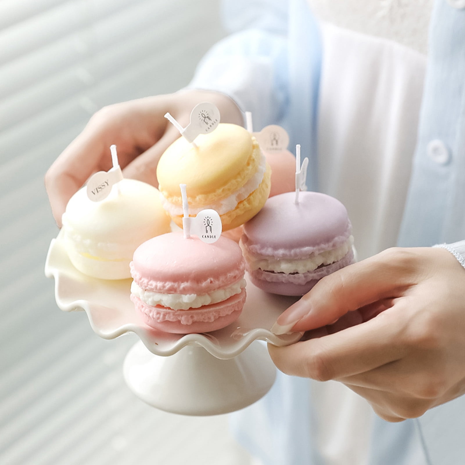 Dserhfy Decorative Scented Candle Nice-looking Bright Color Macaron ...