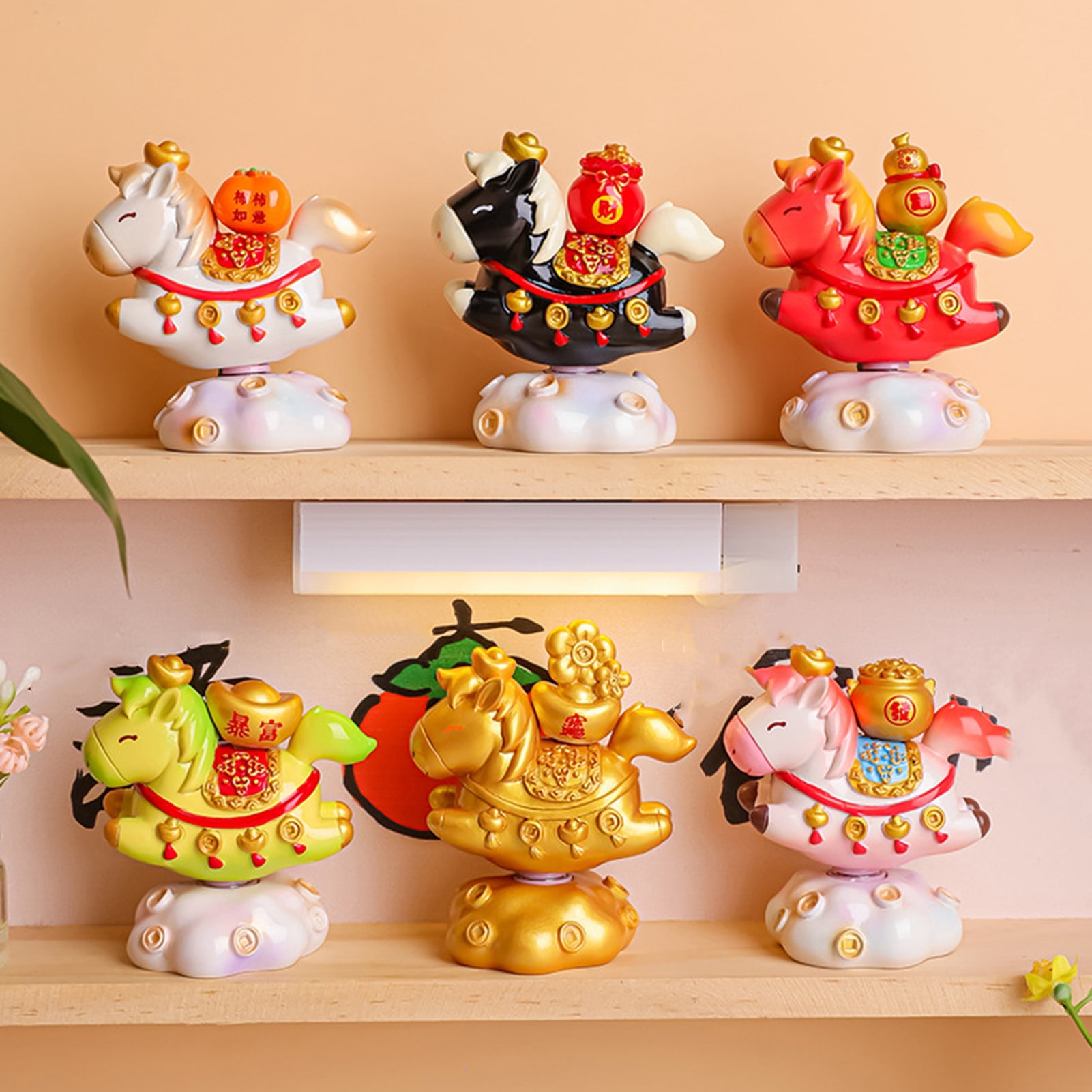Dserhfy Doll Ornament Horse Shape Rotatable Design Decorative Resin ...