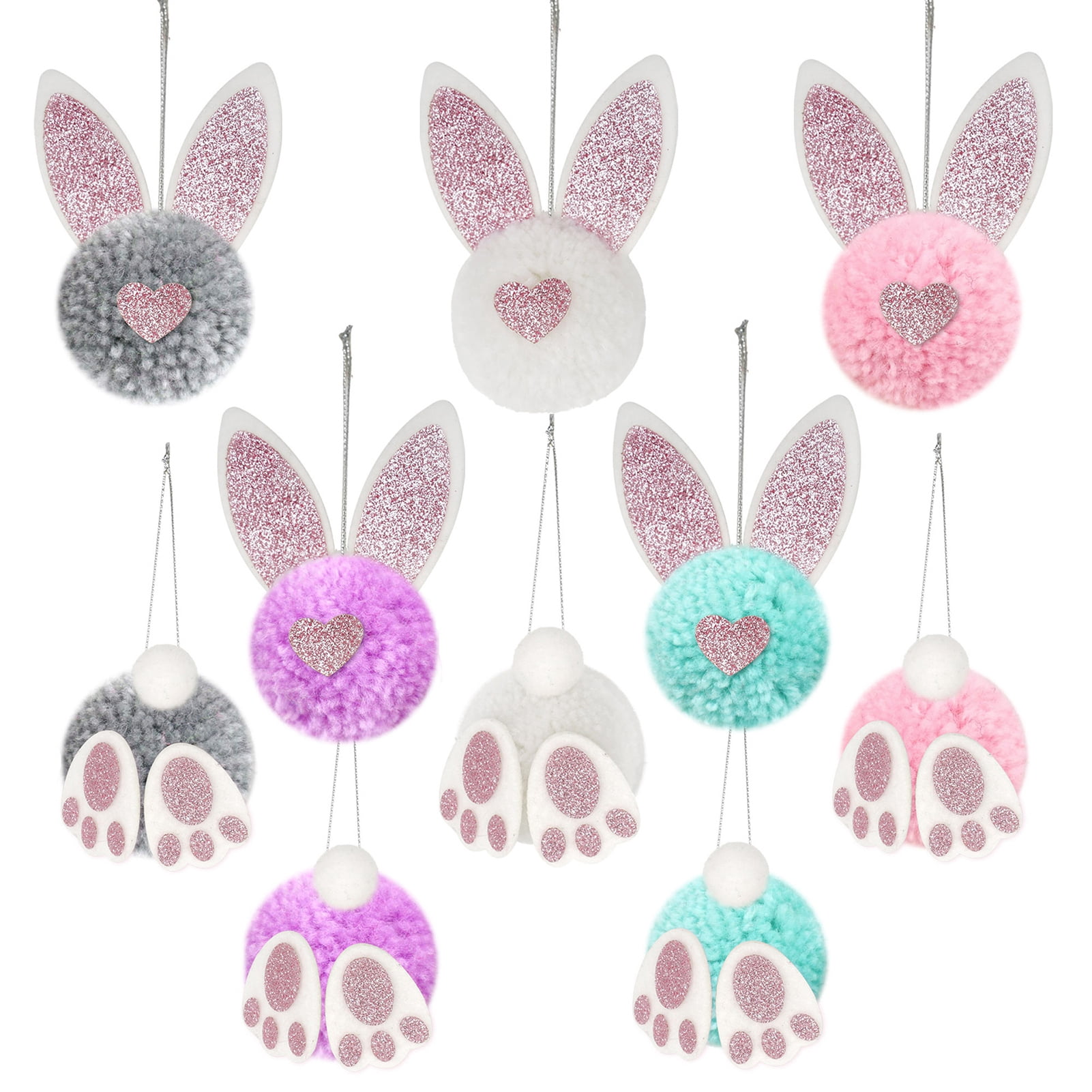 Dserhfy Easter Pendant with Hanging String Non-Woven Easter Bunny Butt ...