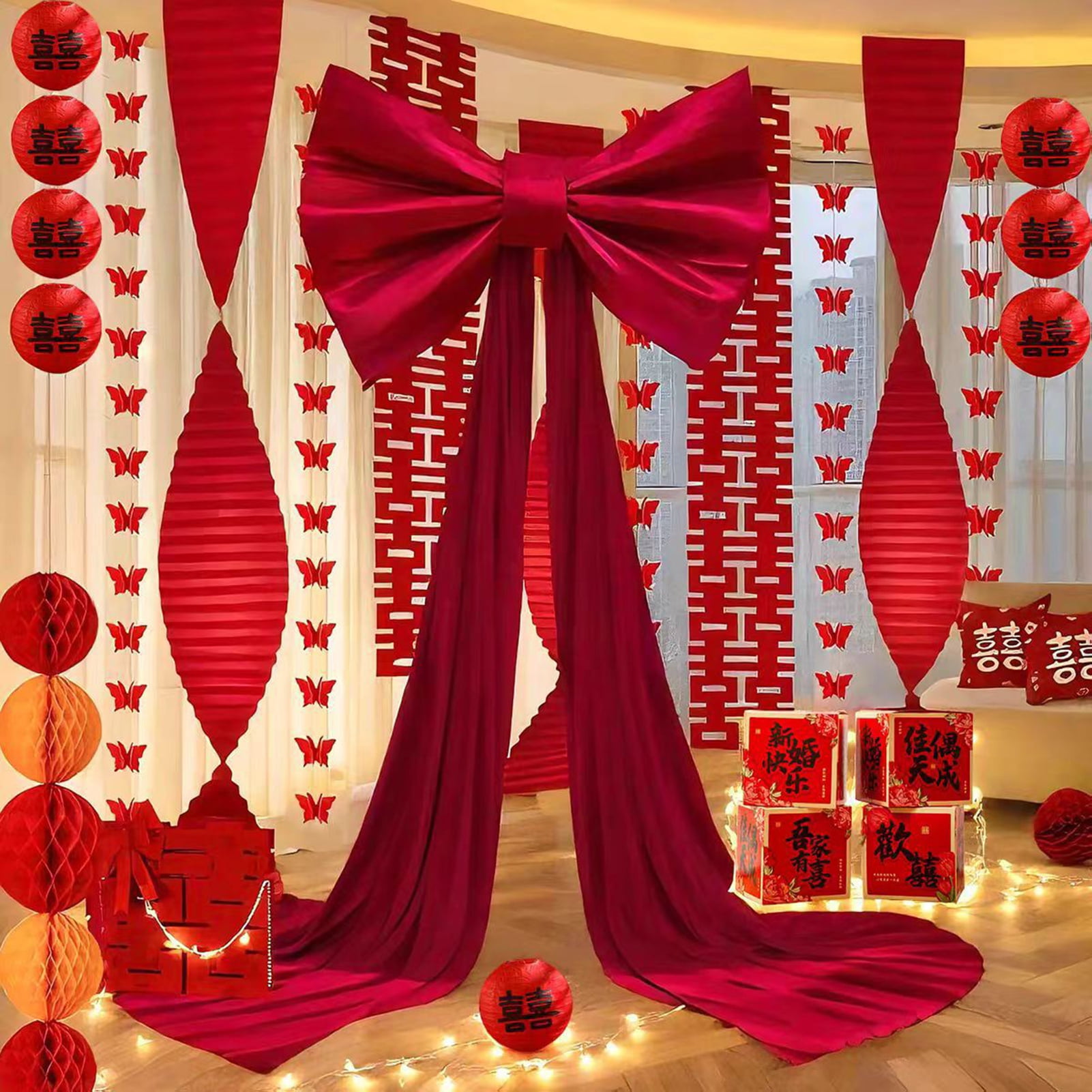 Dserhfy Extra Large Red Velvet Bow Red Velvet Bow Tie Christmas ...