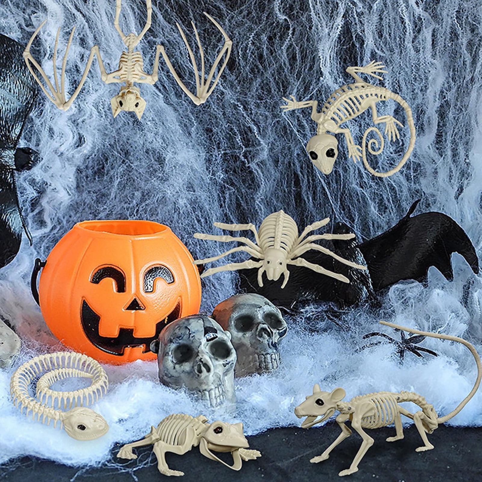 Dserhfy Halloween Animal Skeletons Dog Bat Frog Scorpion Spider Snake ...