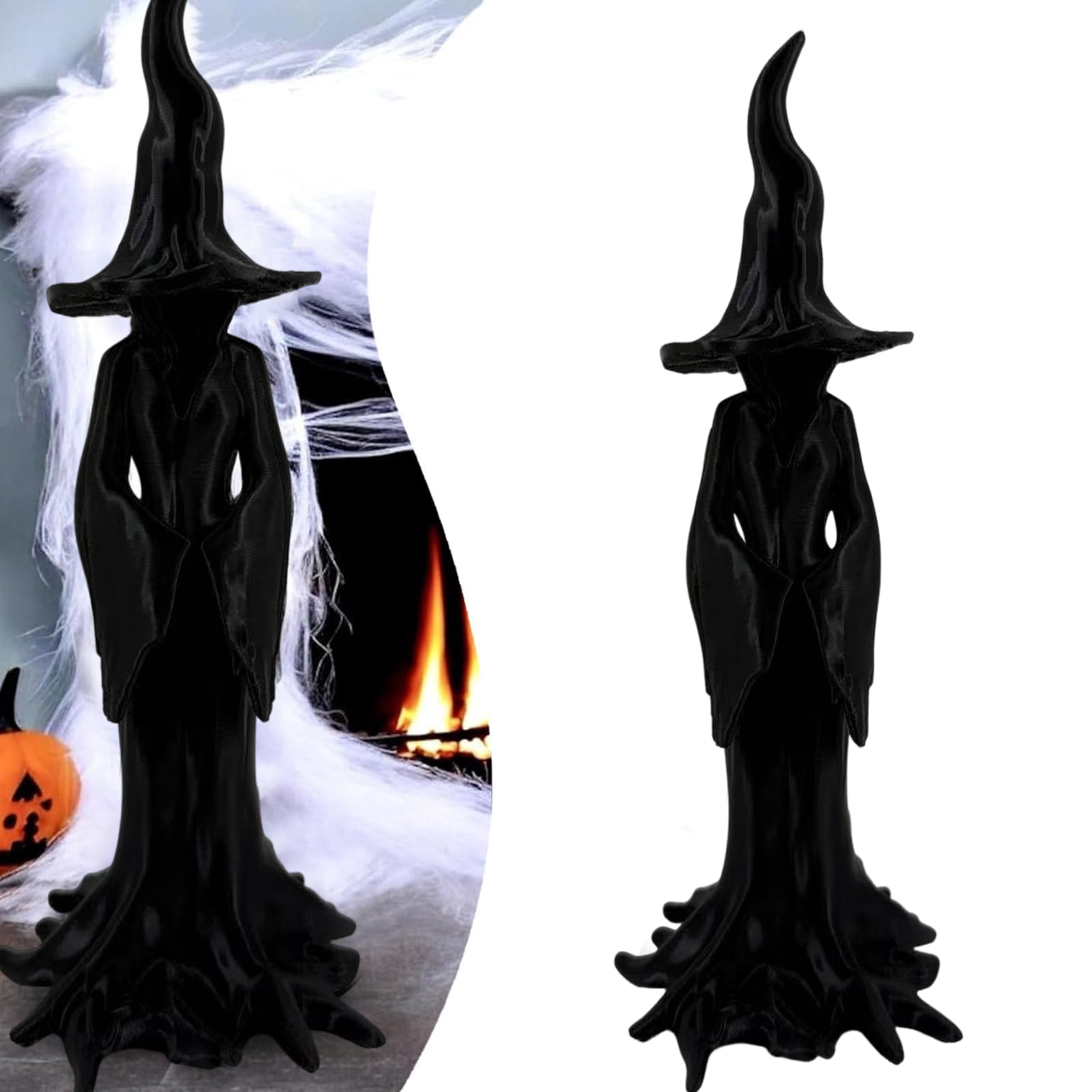 Dserhfy Halloween Enchanting Witch Statue 3D Printed Tree Root Black ...