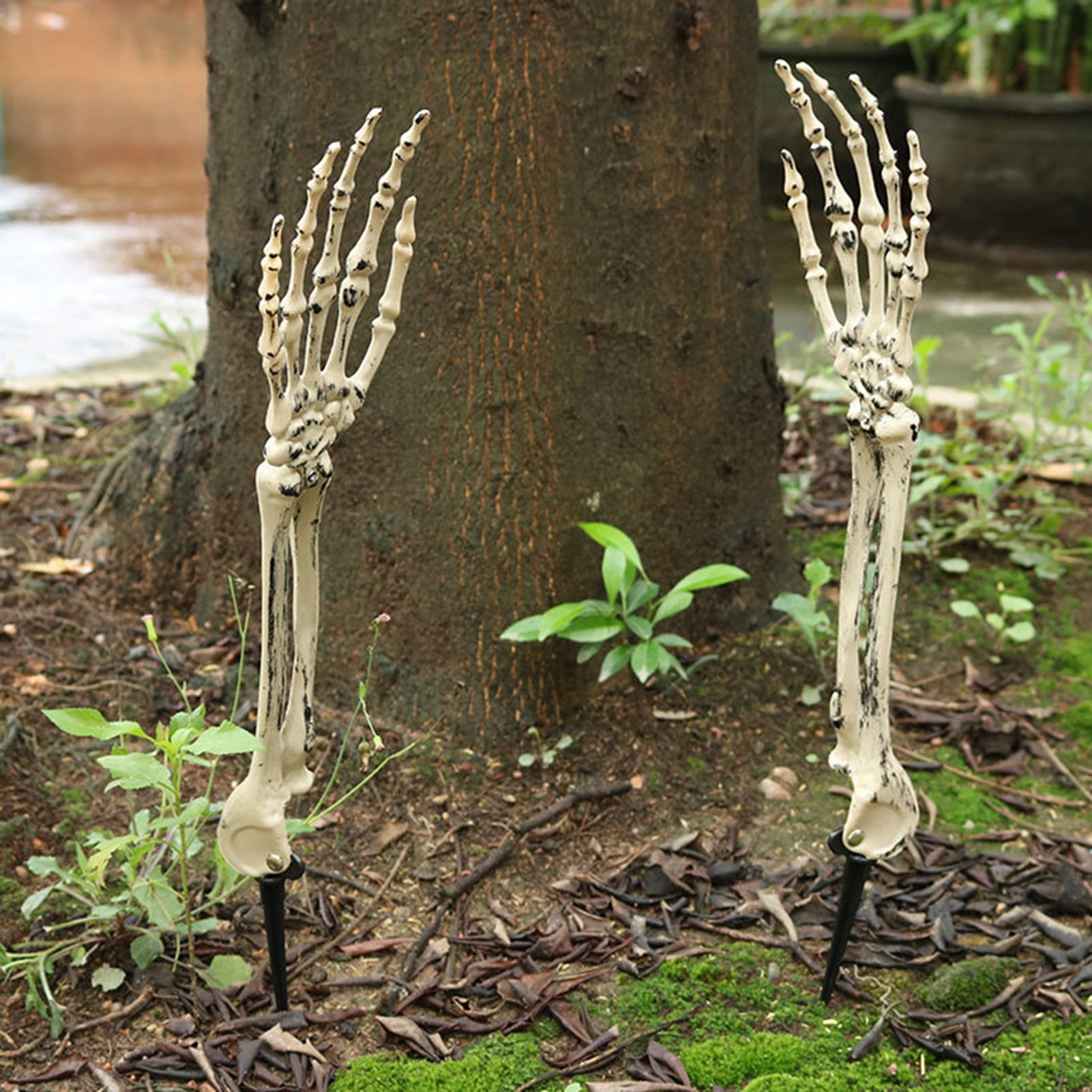 Dserhfy Halloween Skeleton Hand Decoration Realistic Scary Human Hand ...