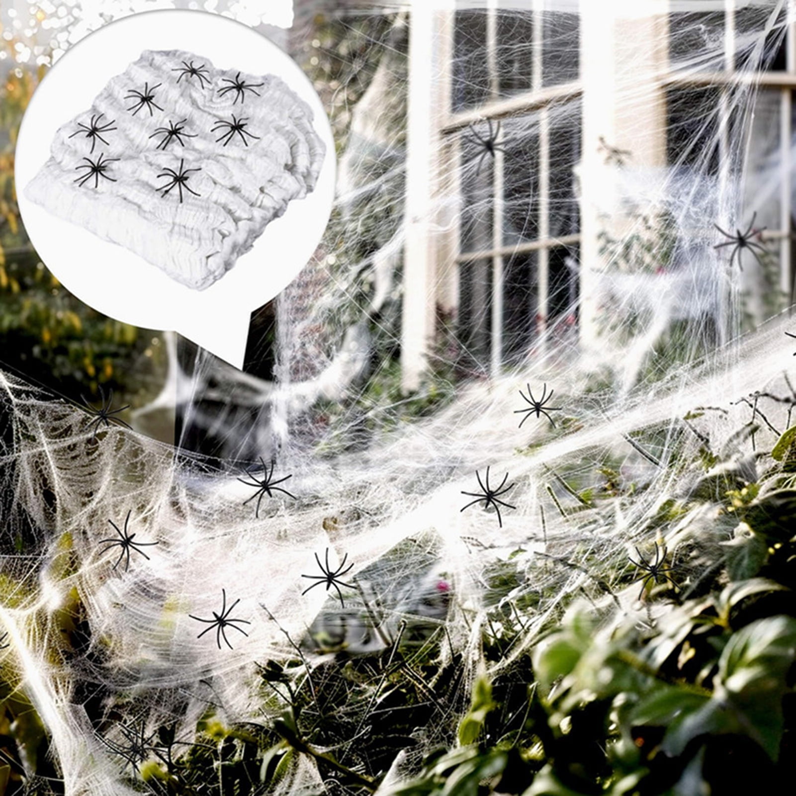 Dserhfy Halloween Spider Web Decoration Stretchy Spider Web with Small ...