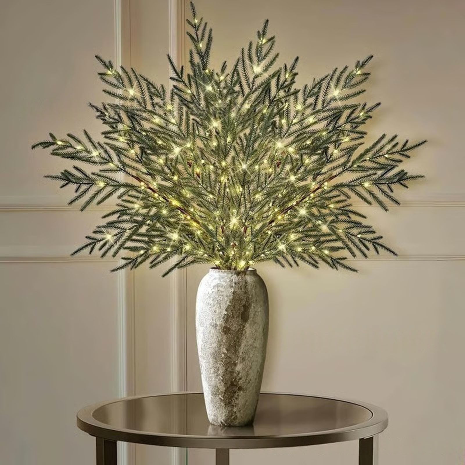 Dserhfy Lighted Christmas Norfolk Pine Branches, Battery Operated ...
