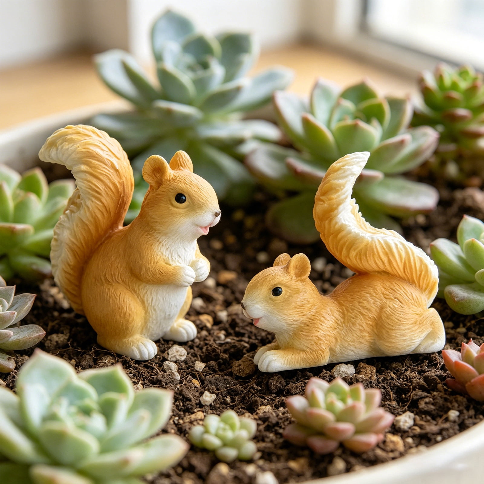 wutoase Mini Resin Squirrel Figurine, Cute Miniature Animal Statue ...