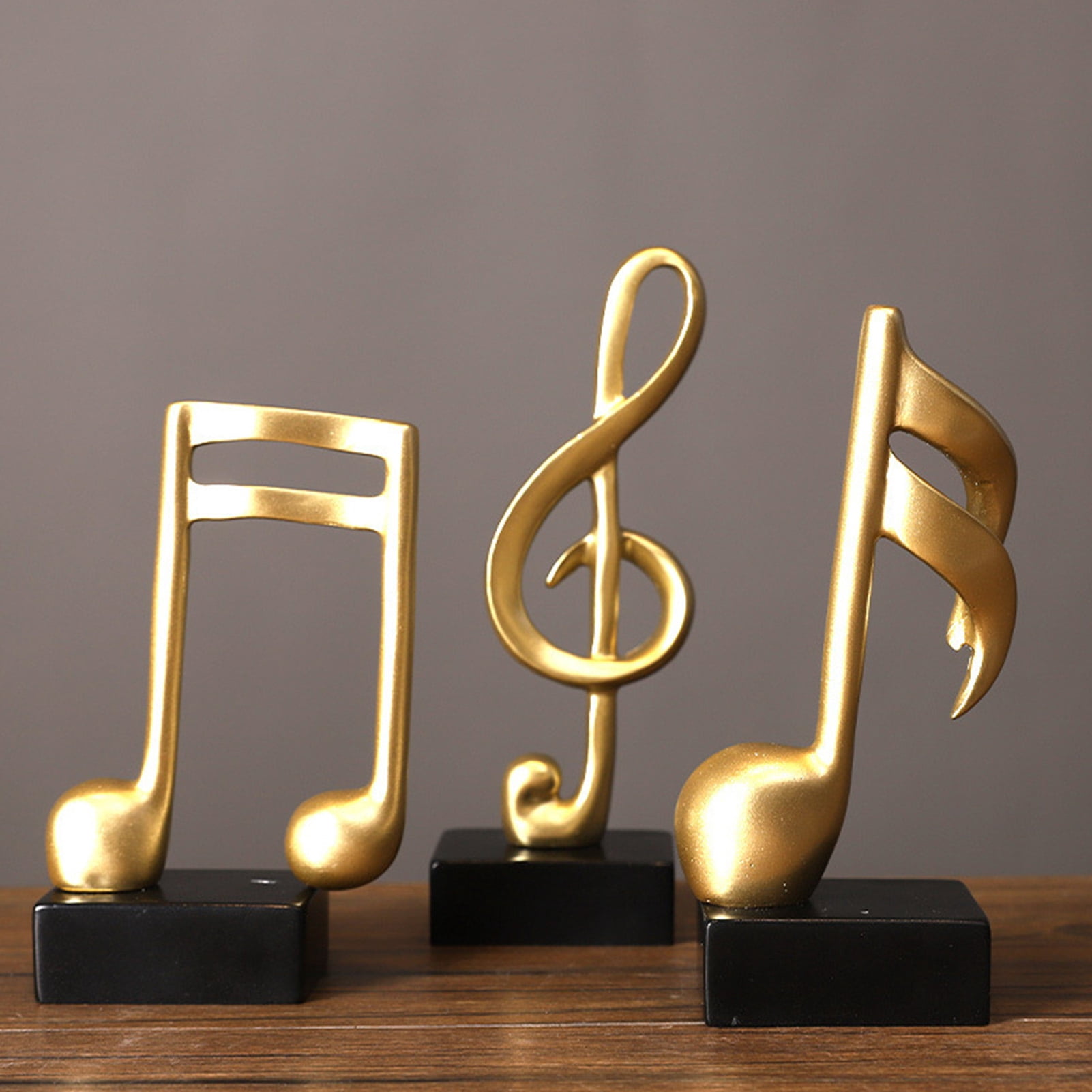 wutoase Gold Resin Music Note Sculpture, Modern Musical Symbol Figurine ...