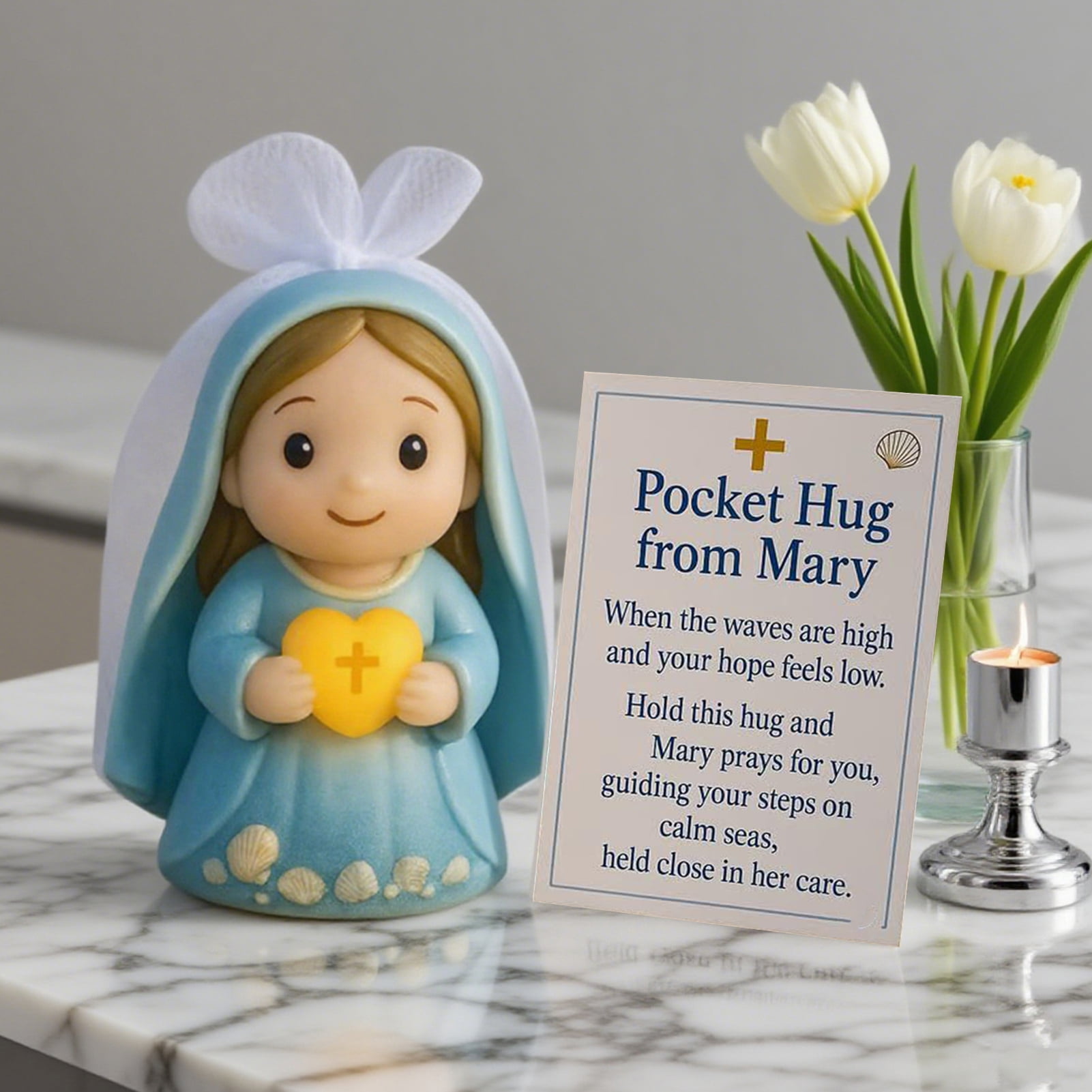 Dserhfy Pocket Hug Virgin Pocket Hug from Jesus or Mary Mini Mary ...