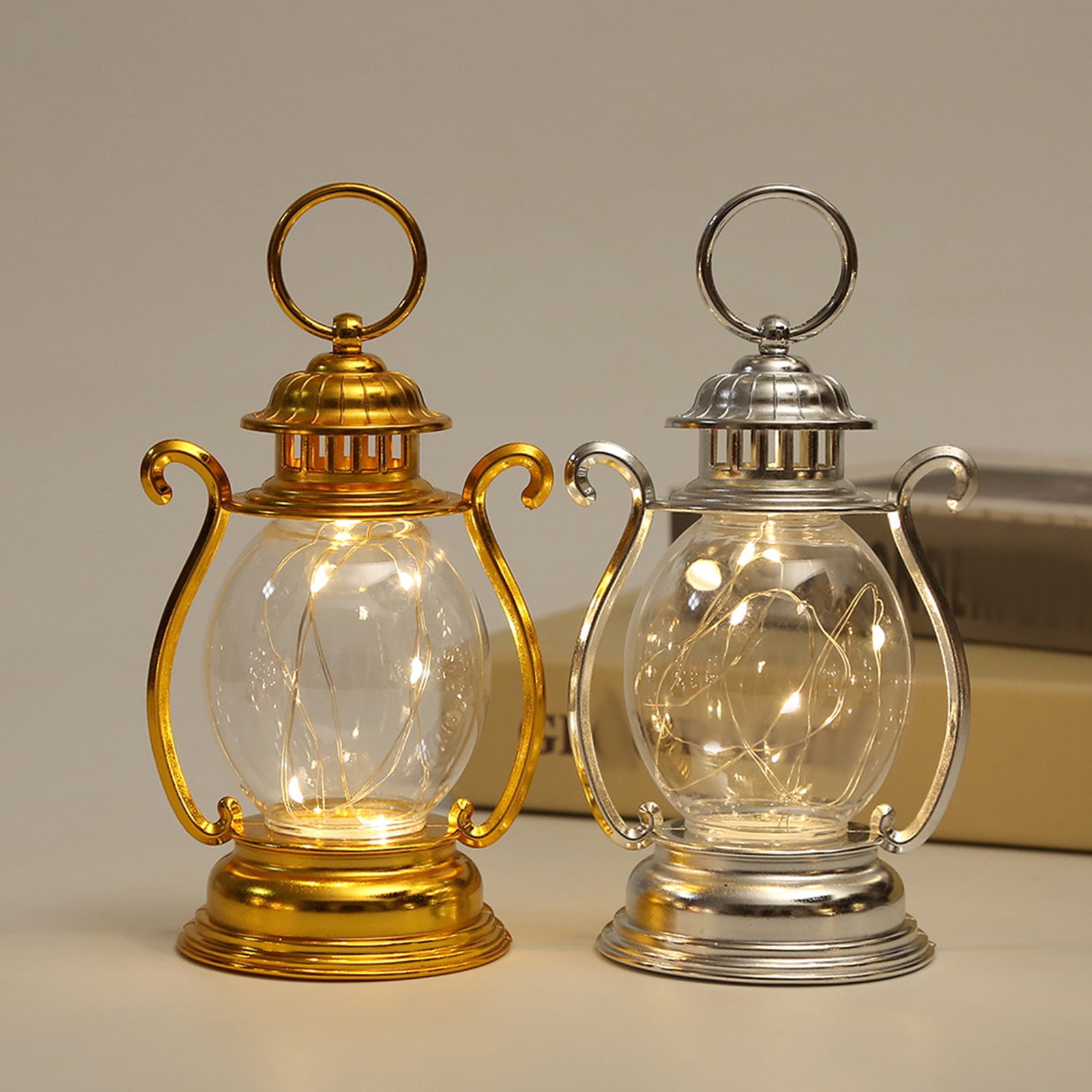 Dserhfy Retro Style LED Hanging Lantern with Hook Soft Lighting Battery ...