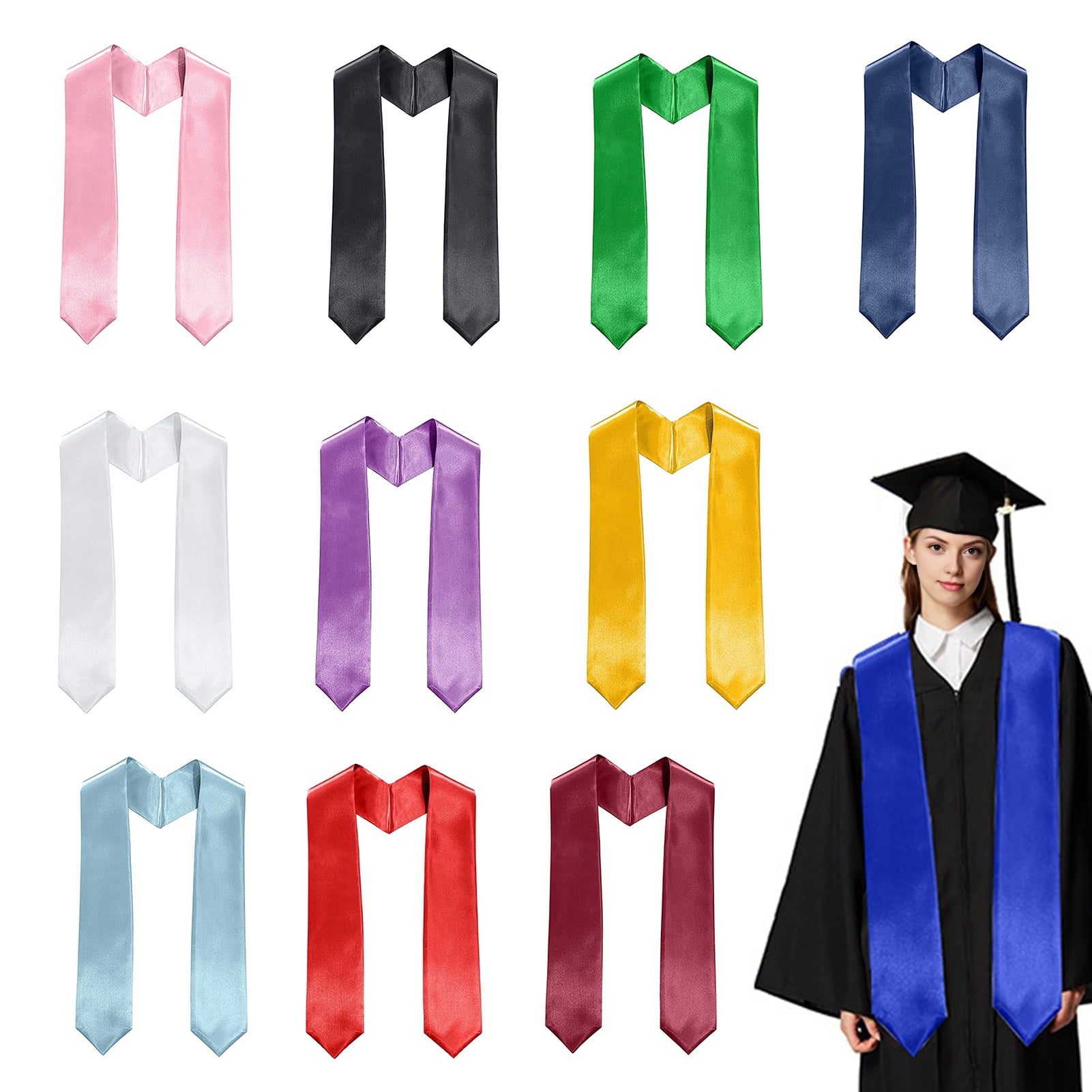 Dserhfy Unisex Adult Plain Graduation Stole 72 Inch Class of 2026 ...