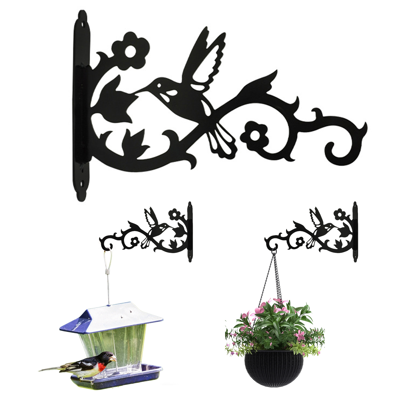 Dserhfy Wall Mounted Plant Hangers Heavy Duty Wall Hooks Outdoor Metal ...