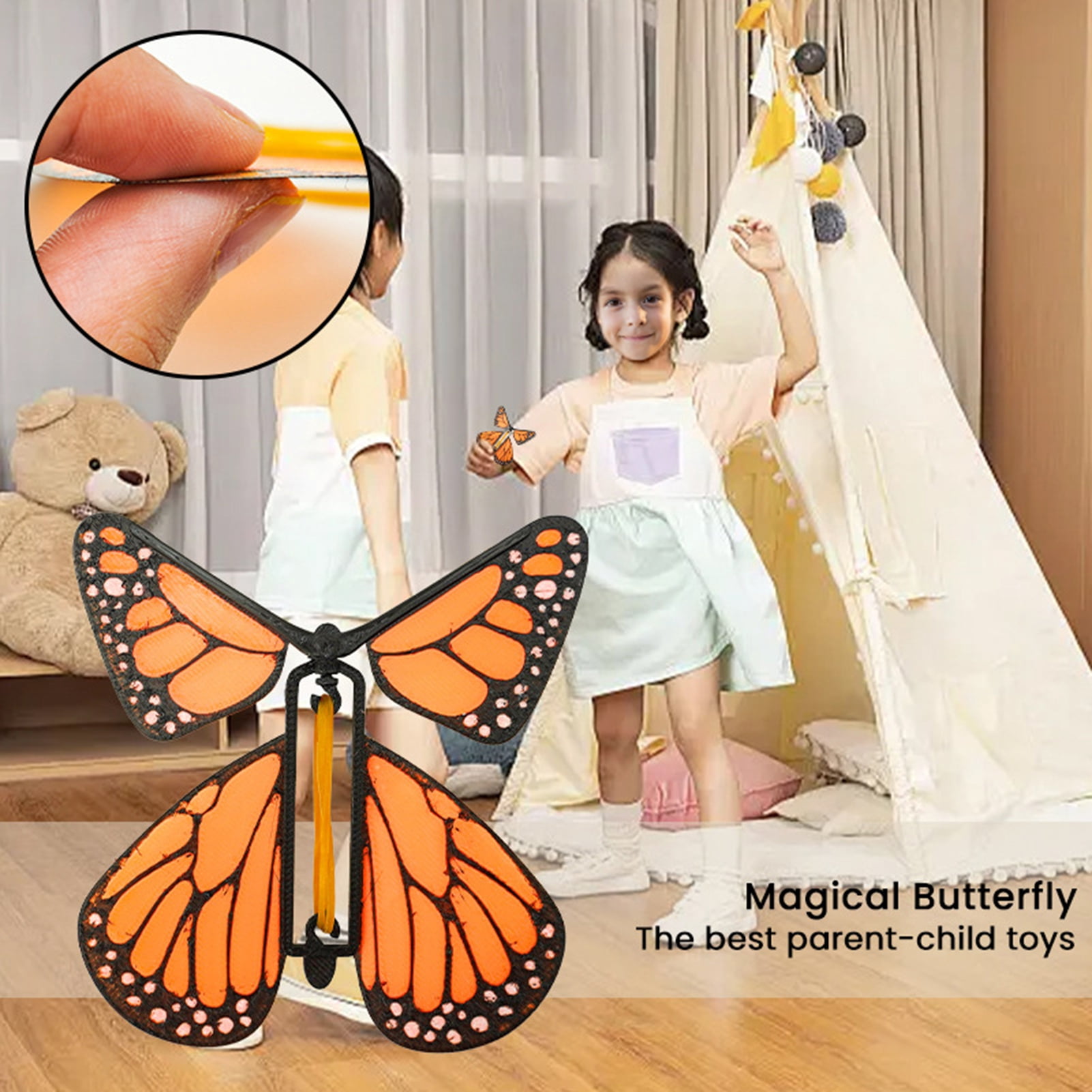Dserhfy Wind Up Fluttering Butterfly Toy Flying Motion Butterfly ...