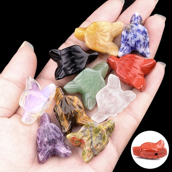 Dserhfy Wolf Head Stone Ornament Miniature Landscape Sculpture Crystal ...