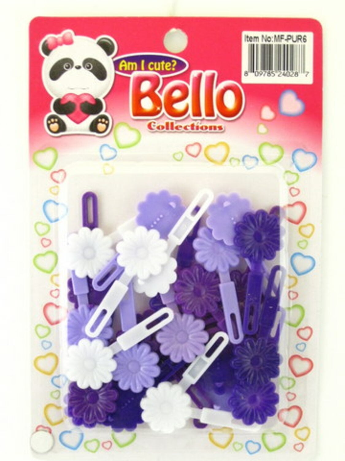 Dsk Bello Self Hinge Baby Flower Hair Barrettes - Purple & White - 28 ...