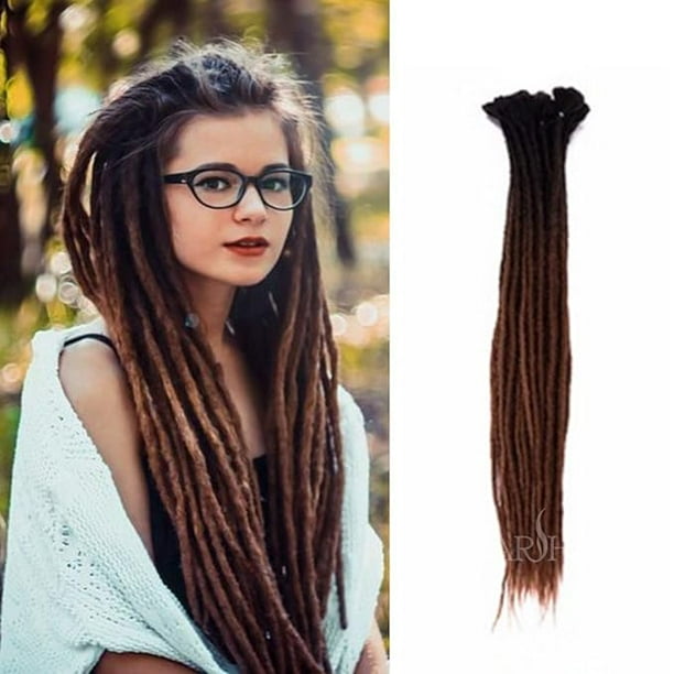 Dsoar 24 Inch Ombre Dreadlock Extensions Handmade Synthetic Dreads 10 ...