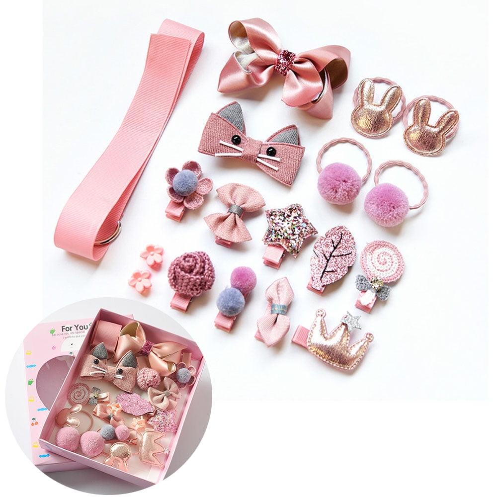Dsseng 18 Pieces Baby Girl's Hair Clips Cute Hair Bows Baby Elastic ...