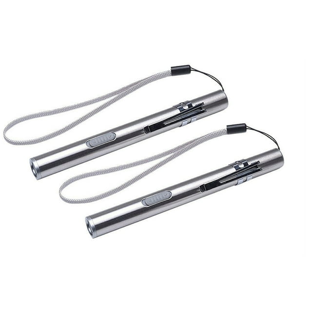 Dsseng 2 PCS Stainless Steel Flashlight USB Rechargeable 1000 Lumens ...