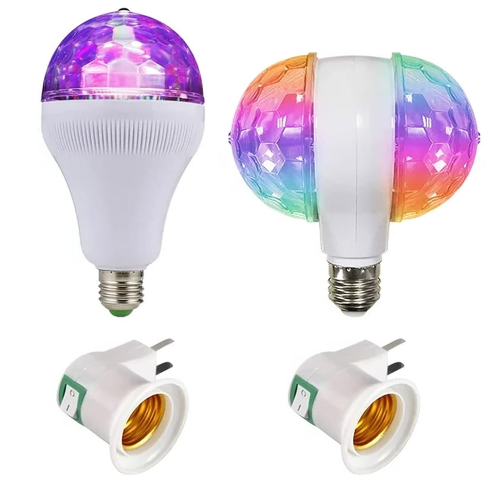 Dsseng 2 Pack RGB Color Rotating Bulb,E26/E27,LED Party Bulbs Colored Strobe Light Bulb Multi ...