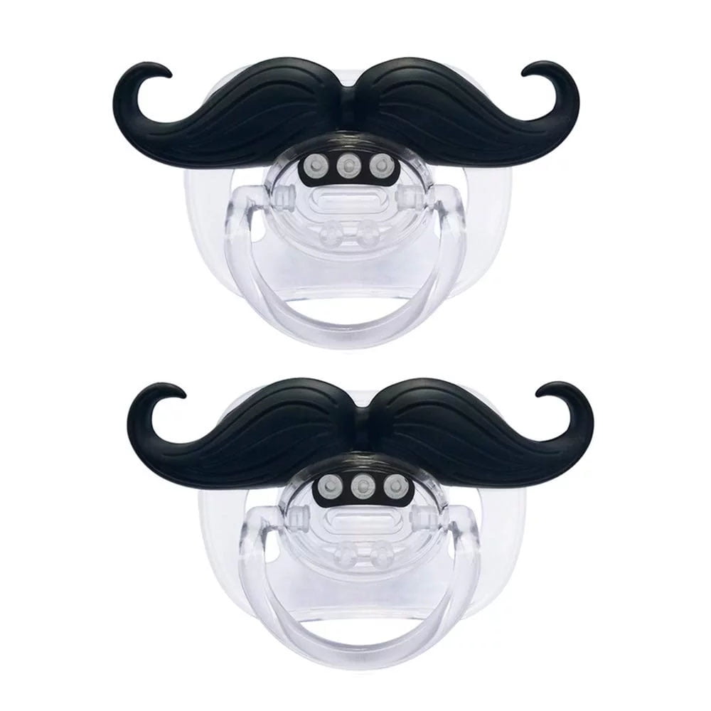 Dsseng 2Pcs Baby Funny Pacifier Cute Kissable Mustache Pacifier for ...