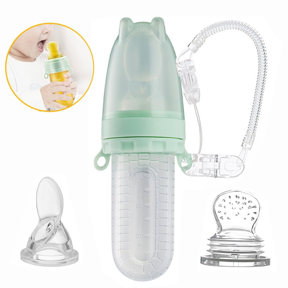 Dsseng Baby Food Feeder, 2 in 1 Fruit Pacifier Silicone Squeeze Feeding ...