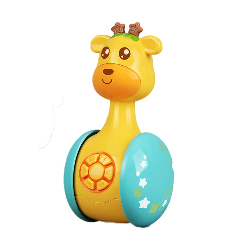 Dsseng Baby Rattle Toys,Baby Tumbler Toy with Music and LED Light Up ...