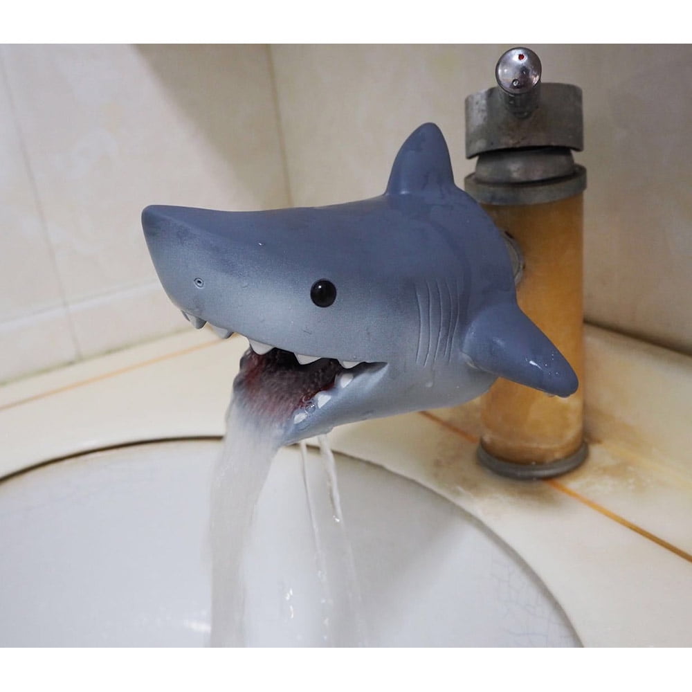 Dsseng Fish Faucet Extender Cartoon Shark Wash Basin Bath Spout Cover ...