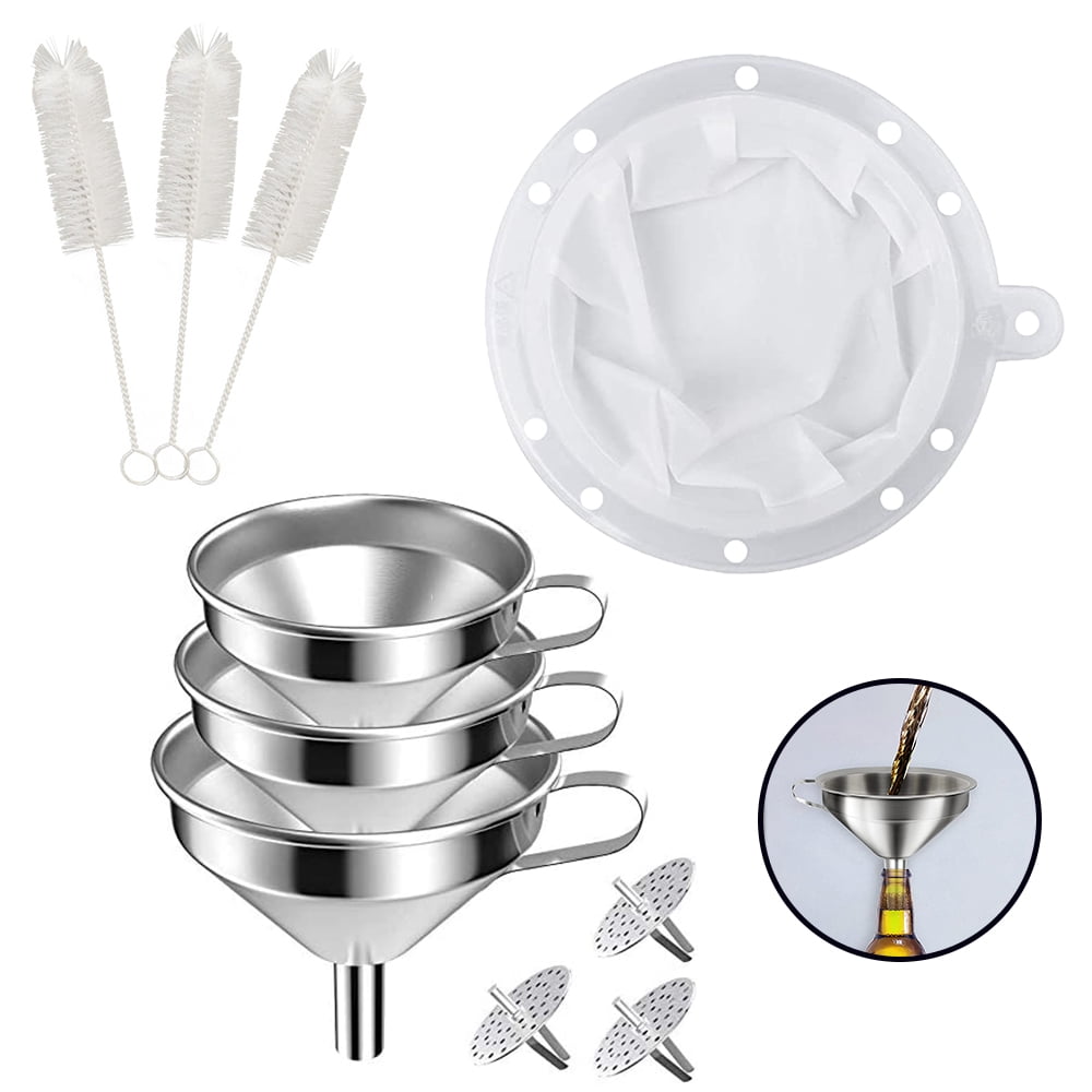 Dsseng Funnels for Kitchen Use, 10Pieces Stainless Steel Funnel Set ...