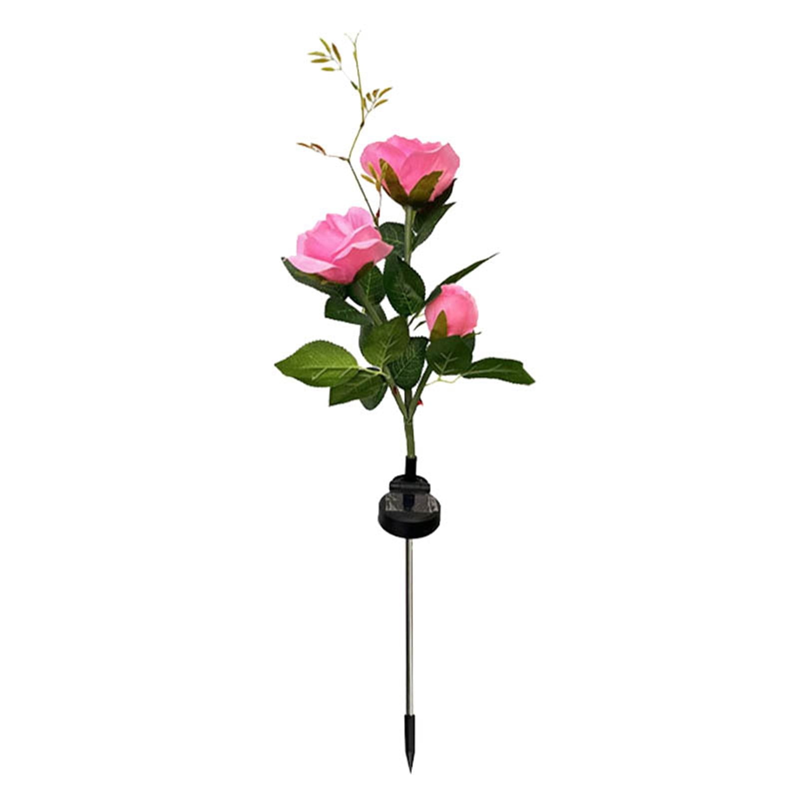 Dssna 3 Rose Solar Powered Ground Mounted Lamps Courtyard Garden ...