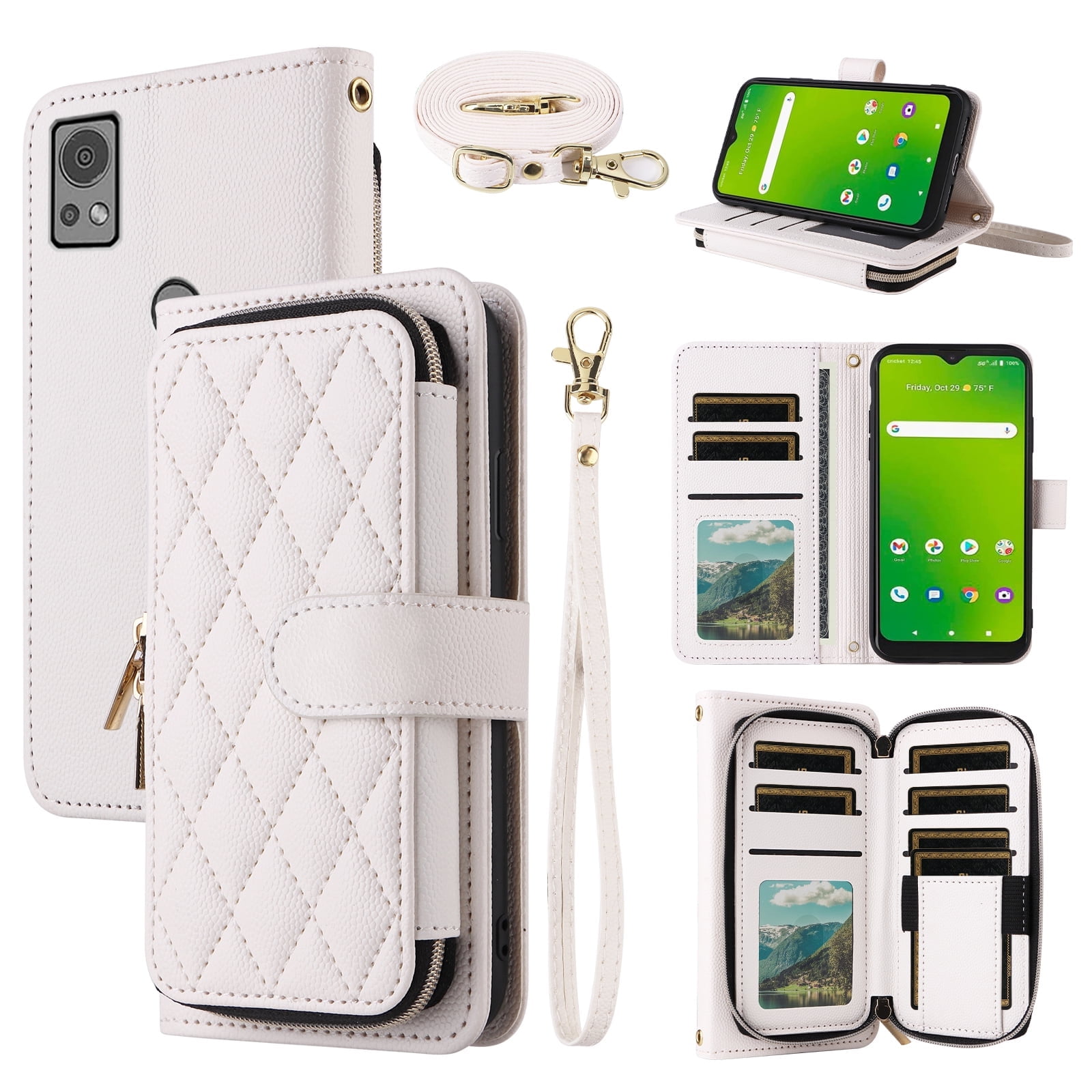 Dswteny Argyle Wallet Case for Cricket Icon 5 SL112C/AT&T Motivate 4 ...