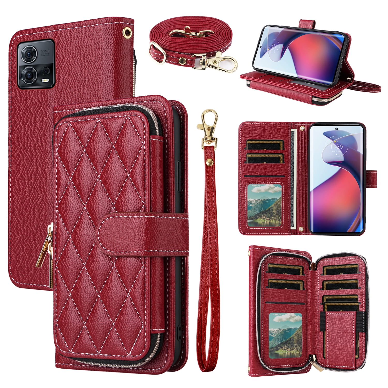 Dswteny Argyle Wallet Case for Motorola Edge 30 Fusion/Moto S30 Pro 5G ...