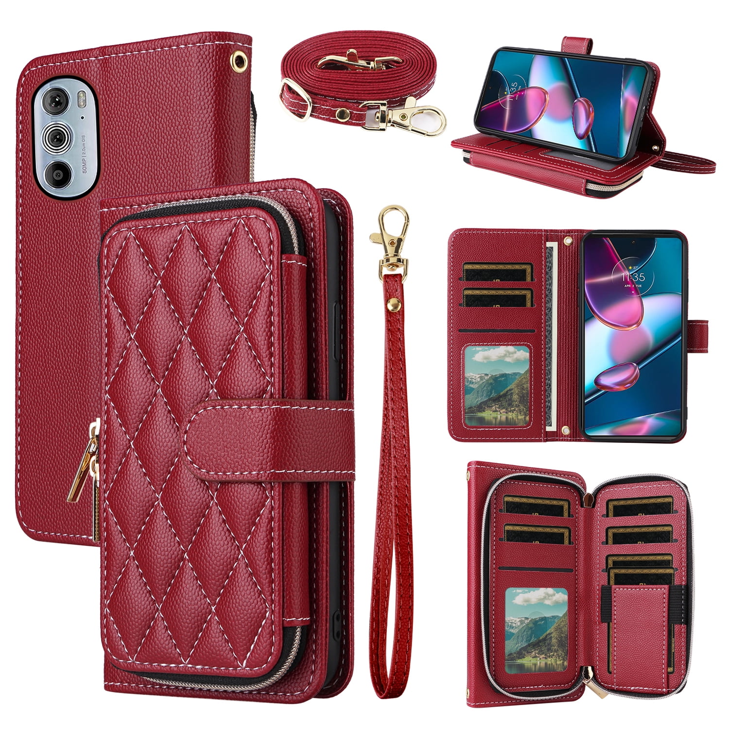 Dswteny Argyle Wallet Case for Motorola Edge+ Plus 2022/Edge X30/30 Pro ...