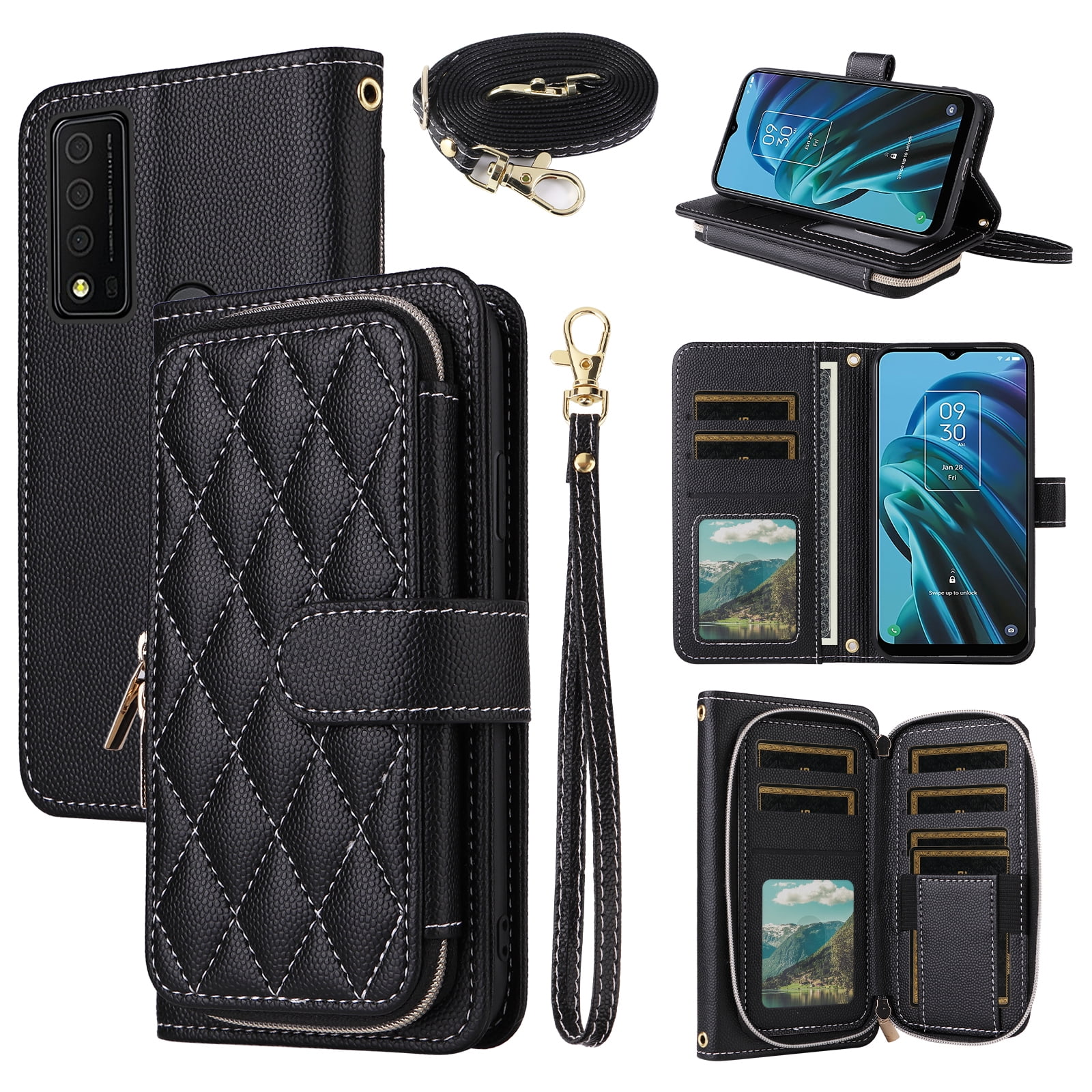 Dswteny Argyle Wallet Case for TCL 30XE/30V/4X/20AX/20A/20R/Bremen 5G ...
