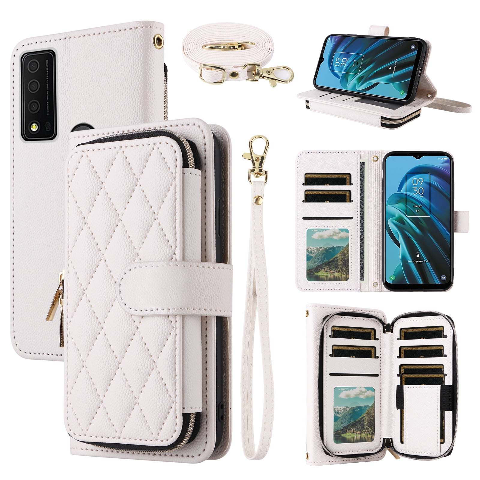 Dswteny Argyle Wallet Case for TCL 30XE/30V/4X/20AX/20A/20R/Bremen 5G ...