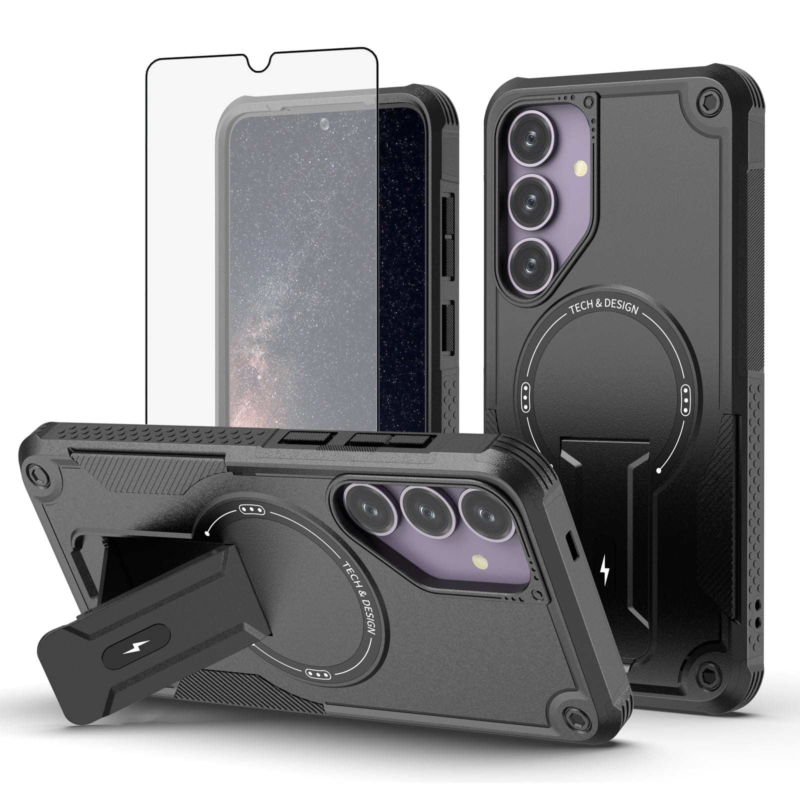 Dswteny Phone Case for Samsung Galaxy S24/S25 5G Compatible with Magsafe Tempered Glass Screen ...