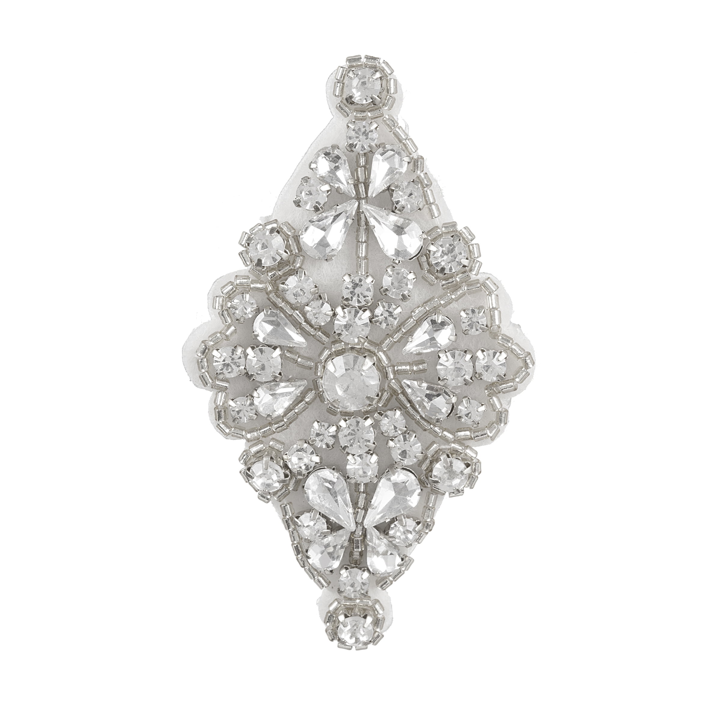 Dt Applique Diamond Shape Silver Rhinestone 1Pc - Walmart.com