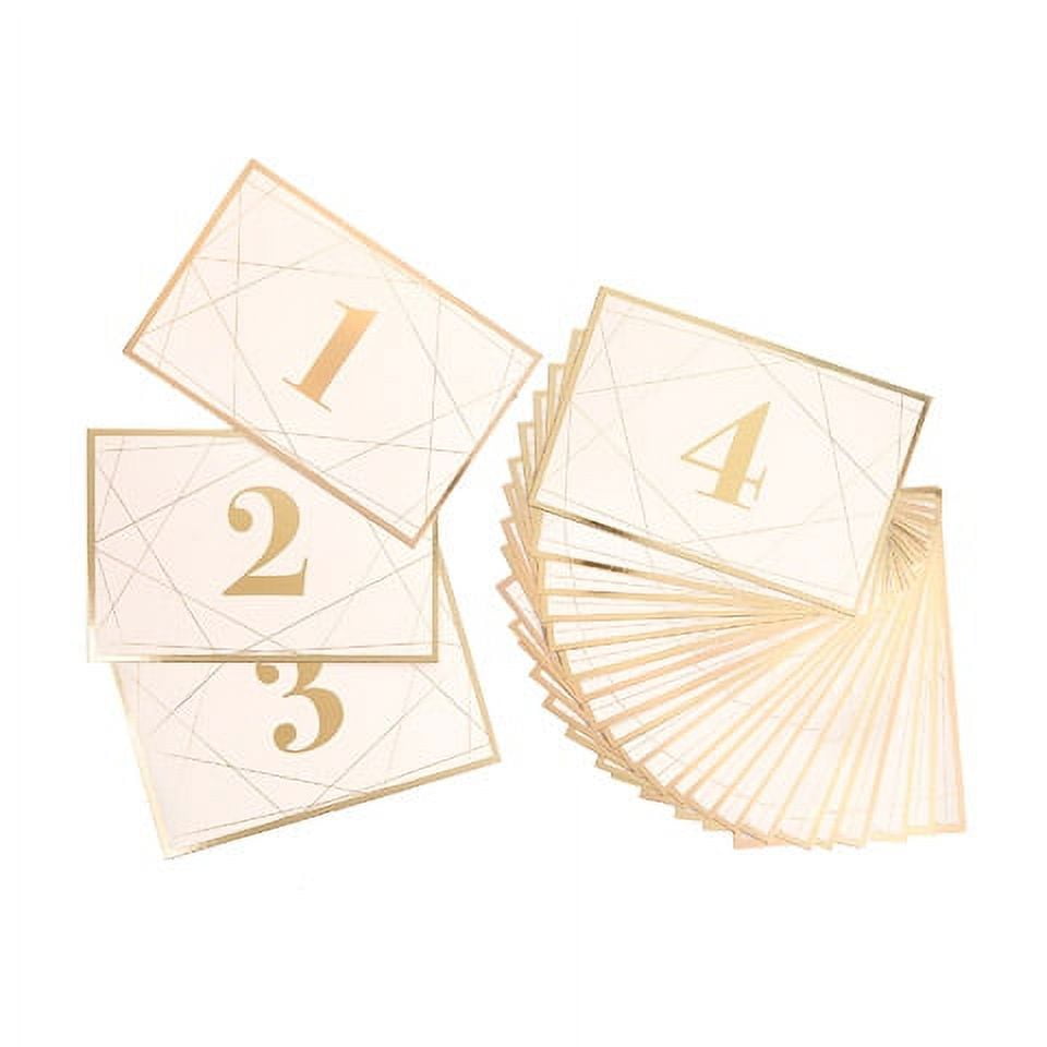 Dt Table Numbers Gold White Lines Design 25Pc - Walmart.com