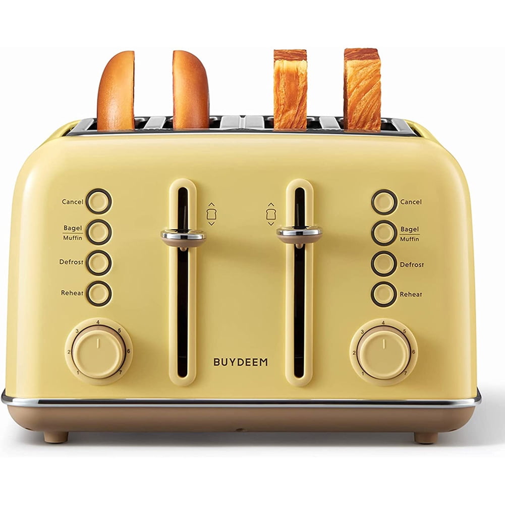 Dt640 4-Slice Toaster, Extra Wide Slots, Retro Stainless Steel With ...