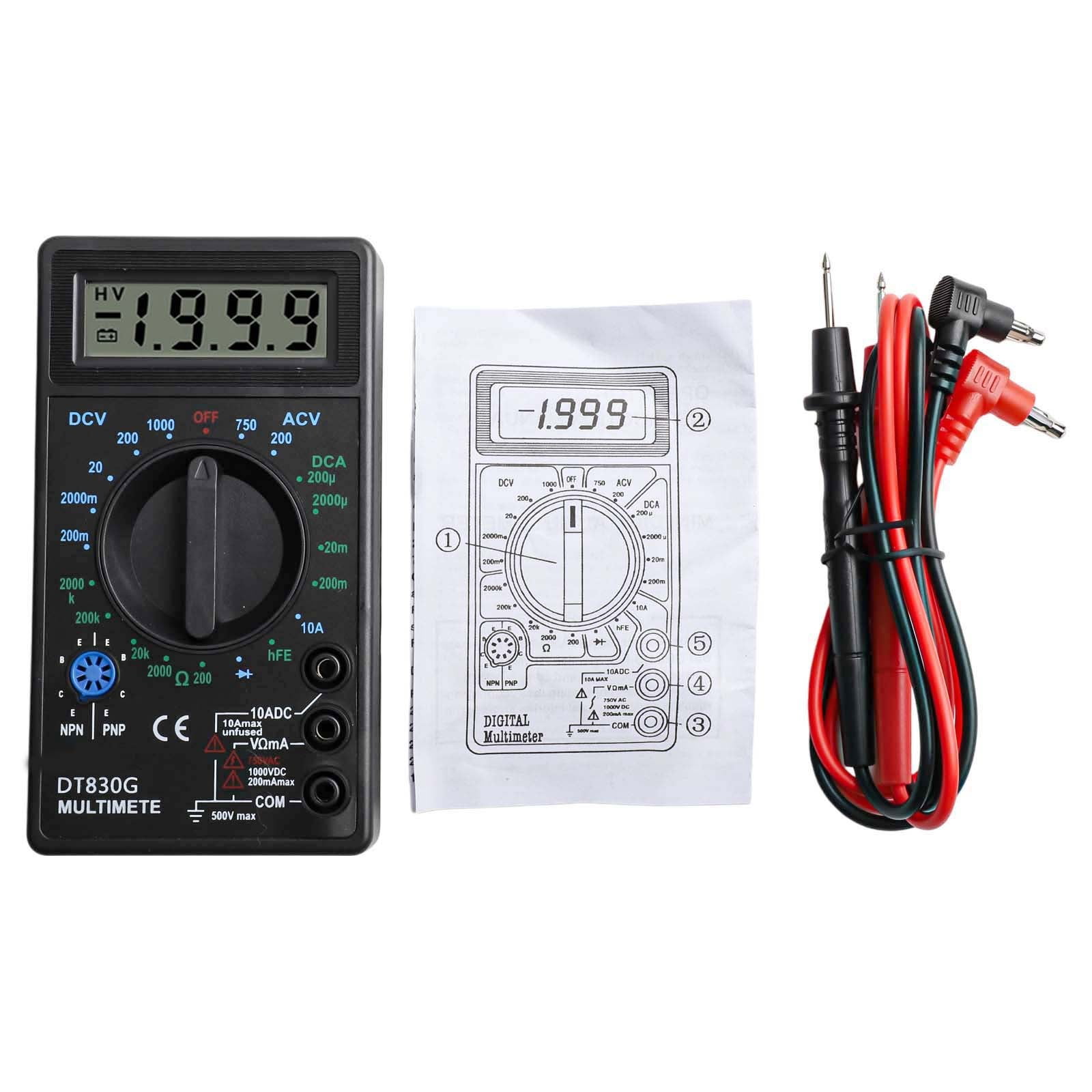 Dt830G Lcd Digital Voltmeter Ammeter Ohmmeter Multimeter Volt Ac Dc ...