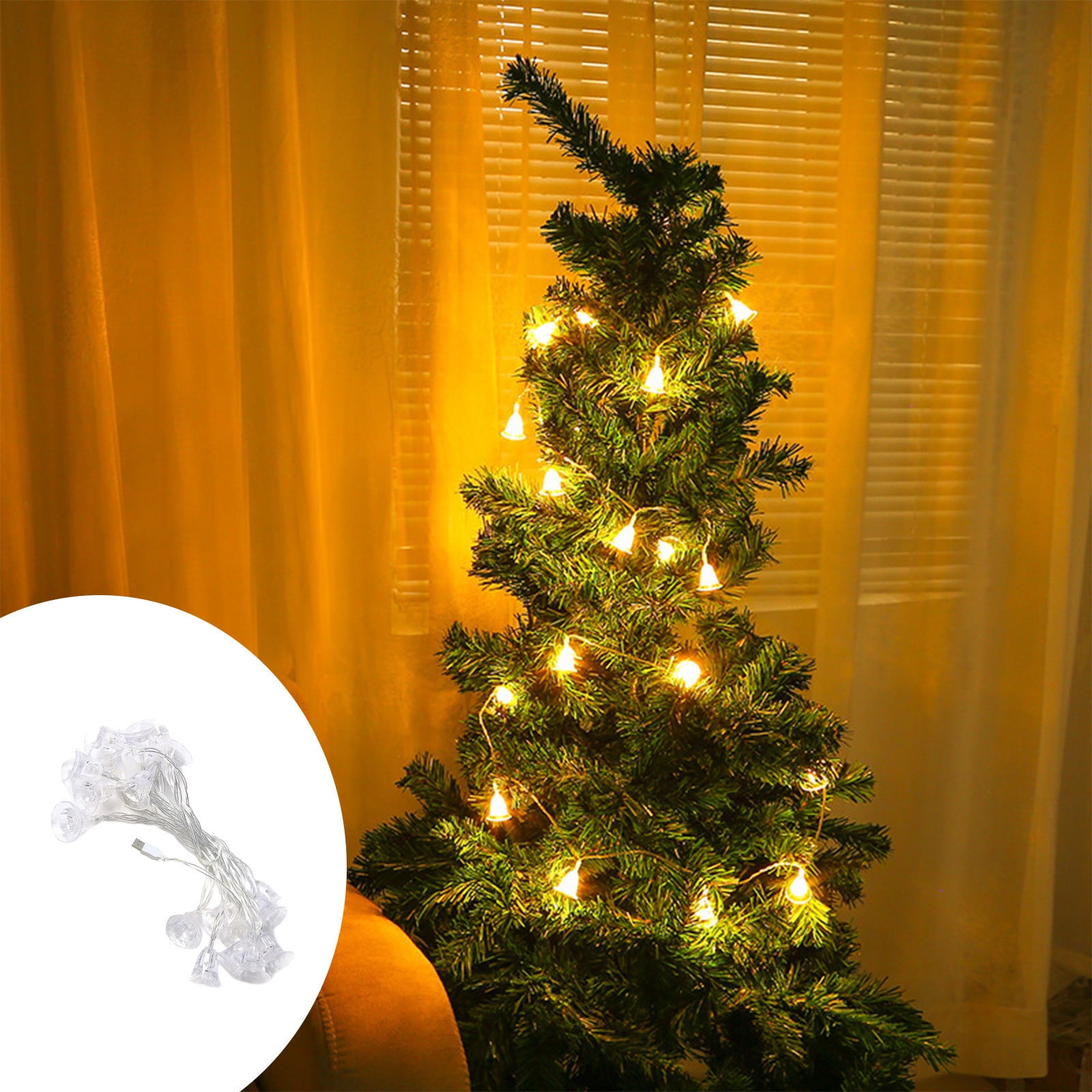 Dtchengua 20ft LED Christmas Tree Light String - Warm White , Holiday ...