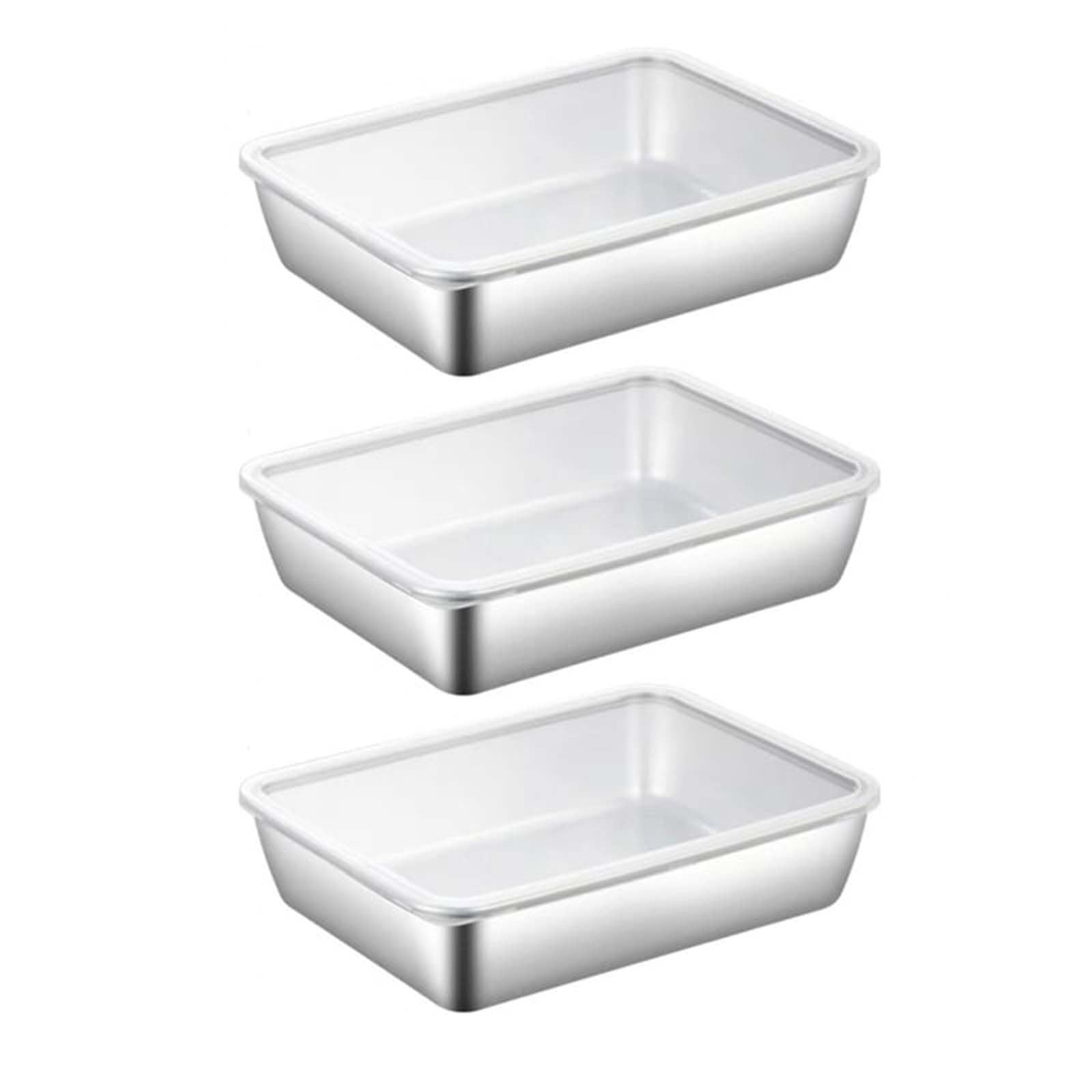Dtchengua 3 Pcs set Stainless Steel Food Containers , Stainless Steel ...