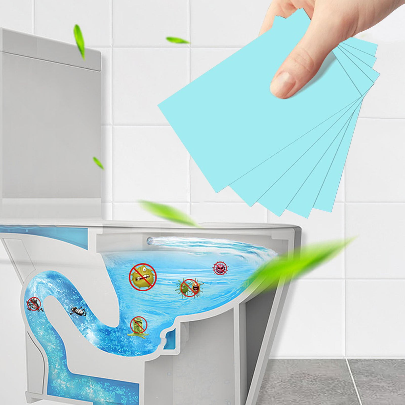 Dtchengua 60 PC Toilet Bowl Cleaner，Deodorizing Toilet Cleaning，Septic ...