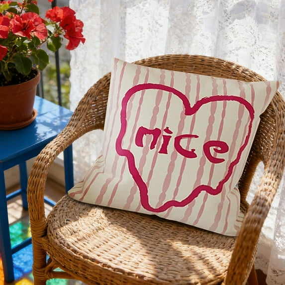 Dtchengua Double Sided Bow Print Pillow - Reversible Decorative ...