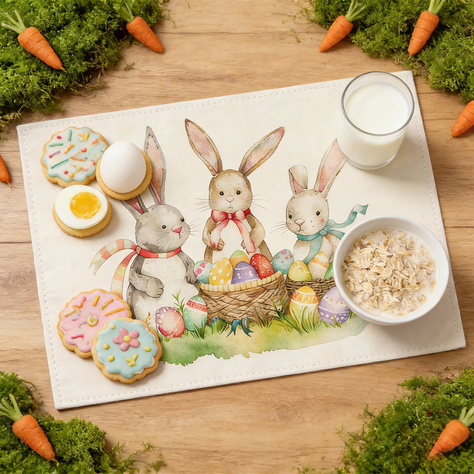 Dtchengua Easter Table Mats Set of 6, Waterproof & Washable Placemats ...