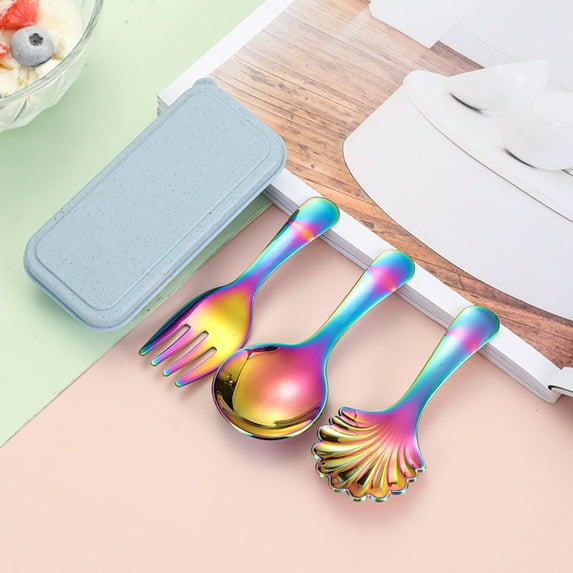 Dtchengua Mini Shell Spoon Gift Set of 3 with Storage Box - Small ...