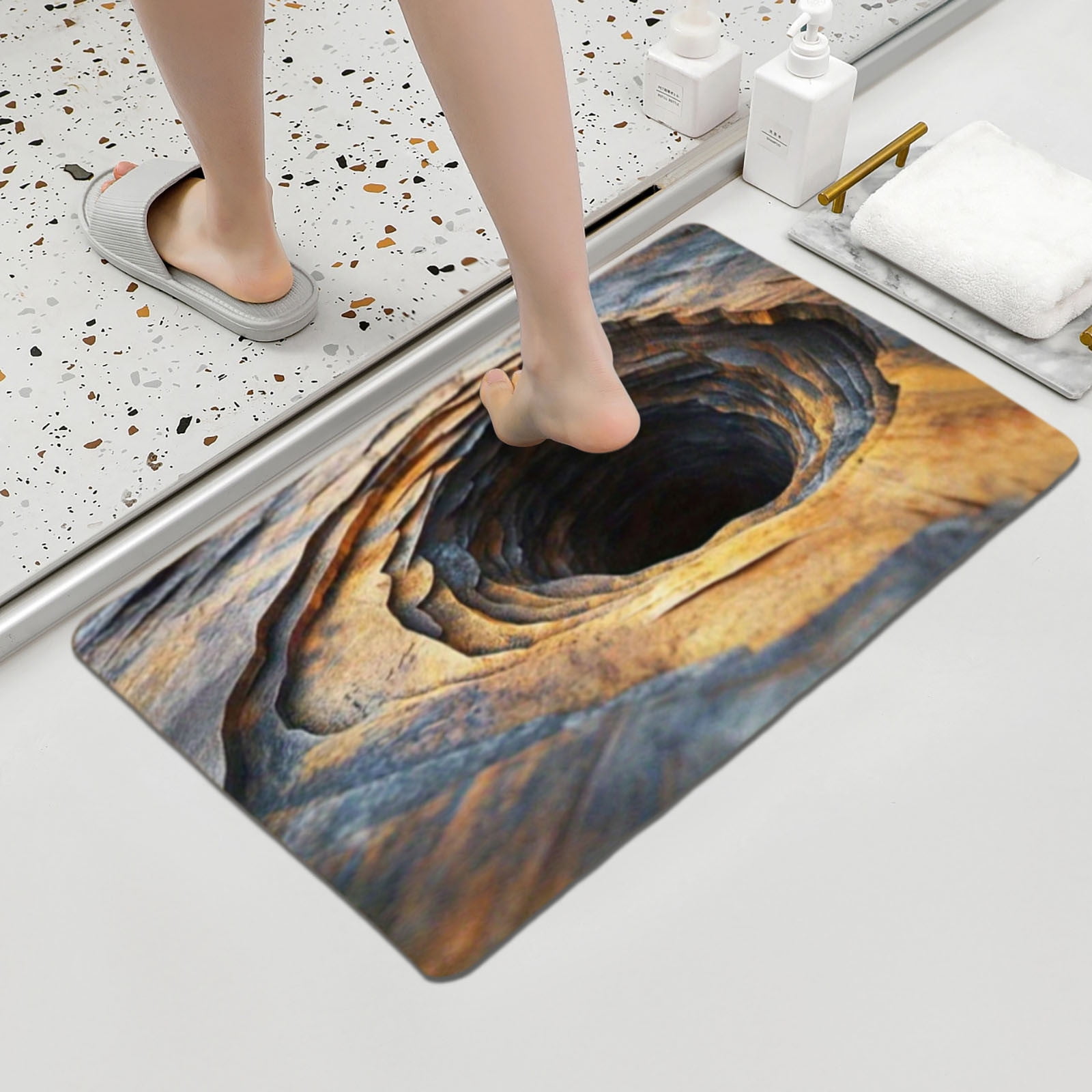 Dtchengua Optical Illusion Doormat - 3D Bottomless Hole Design, Non ...