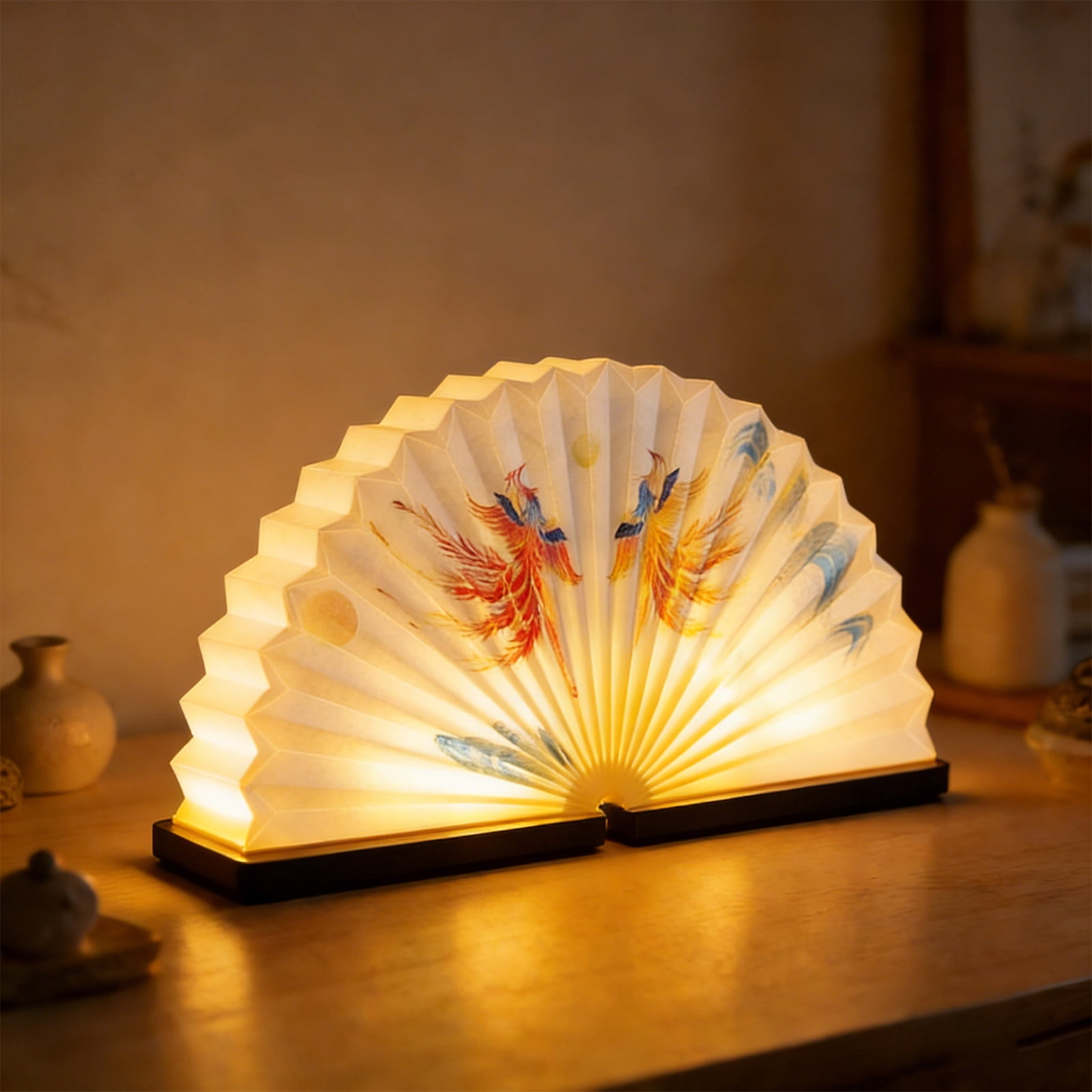 Dtchengua Originality Folding Accordion Lamp -Foldable Fan-Shaped Table ...
