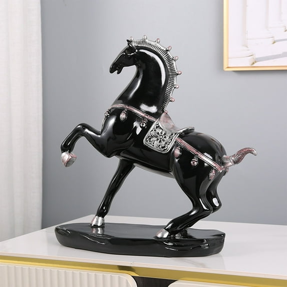 Dtchengua Year of the Horse Statue - Hand-Carved Resin Figurine ...